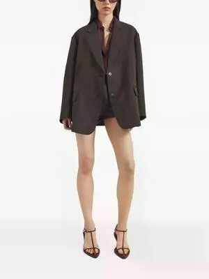 THE FRANKIE SHOP Bea Single-breasted Oversized Blazer - Brown