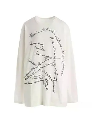Yohji Yamamoto Text-print Long-sleeve T-shirt - Neutrals