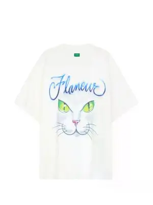 FLANEUR Cats Graphic-print T-shirt - White