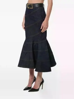 SELF-PORTRAIT Belted Mermaid-style Midi Skirt
