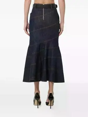 SELF-PORTRAIT Belted Mermaid-style Midi Skirt