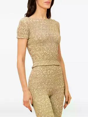 CONTESSA MILLS Blair Smocked Short-sleeve T-shirt