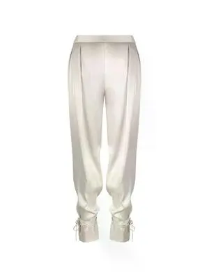 CONTESSA MILLS Pleated Tie-cuff Trousers - Neutrals