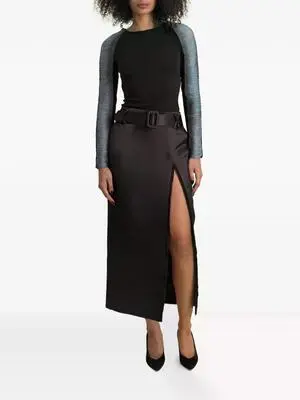 CONTESSA MILLS Medusa Fringed-sleeve Top