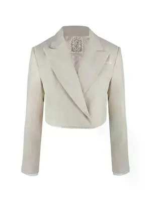 CONTESSA MILLS Morgaine Cropped Blazer - Neutrals