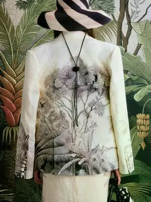 Johanna Ortiz Tropical Print Linen Jacket