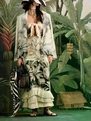 Johanna Ortiz Tropical Print Linen Jacket