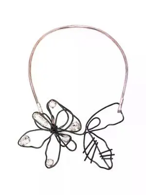MAISON MARGIELA Crystal-embellished Wire-work Necklace - Silver