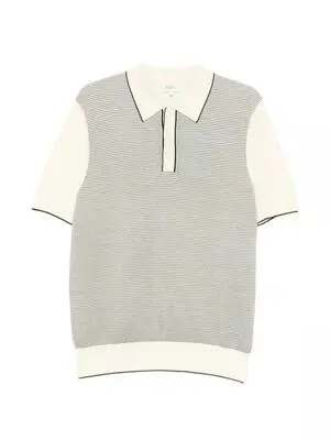 Hartford Knitted Jacquard Polo Shirt - Neutrals