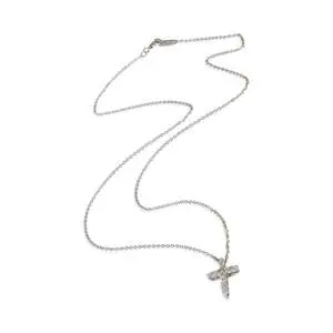 Tiffany & Co. Diamond Mini Cross Pendant Necklace