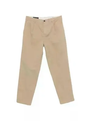 WHITE SAND Pleated Cotton Trousers - Neutrals