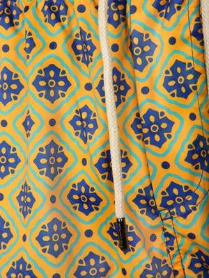 PENFIELD Geometric Print Drawstring Swim Shorts - Orange