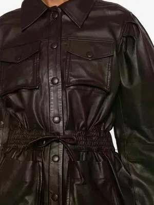 Farm Rio Drawstring Waist Leather Jacket