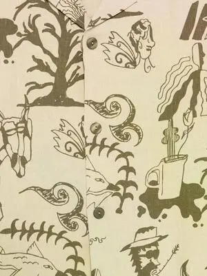 OAS Company Poplan Cuba Graphic-print Linen Shirt