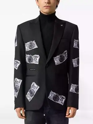 Philipp Plein Strass-embellished Dollars Blazer