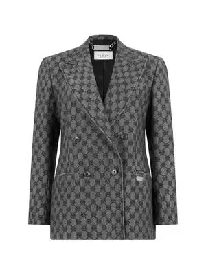 Philipp Plein Monogram Double-breasted Blazer - Black
