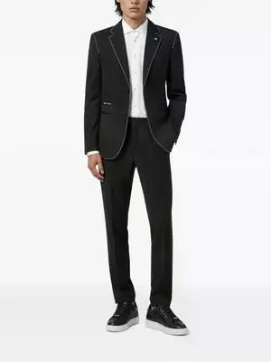 Philipp Plein Chinos Trousers Contrast Stitching - Black