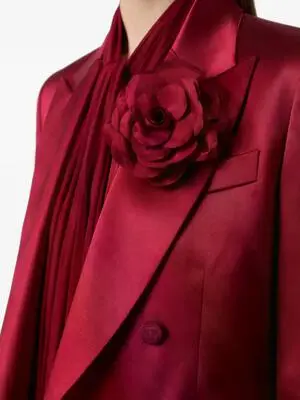 Philipp Plein Double-breasted Floral-appliqué Blazer - Red