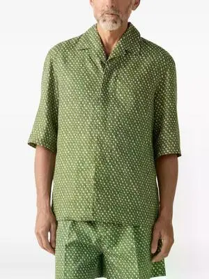 Zegna Print-pattern Linen Shirt