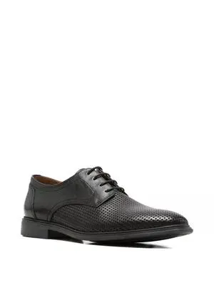 SERGIO MORETTI FIRENZE Perforated Leather Lace-up Shoes - Black