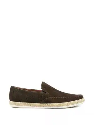 SERGIO MORETTI FIRENZE Perforated Suede Loafers - Brown