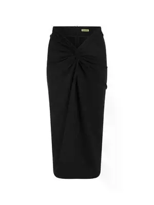 Gauge81 Barina Twist-detail Draped Midi Skirt - Black