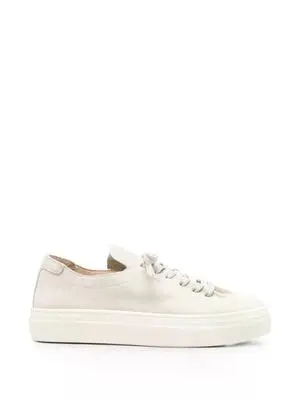 SERGIO MORETTI FIRENZE Pebbled Leather Sneakers - Neutrals