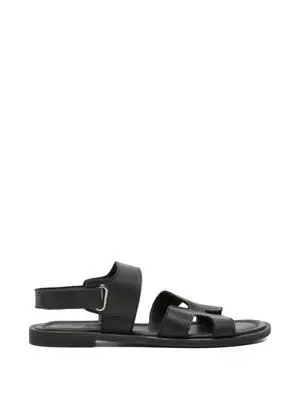 SERGIO MORETTI FIRENZE Touch-strap Leather Sandals - Black