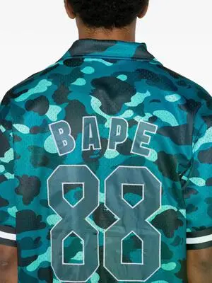 A BATHING APE Camo-print Logo-patch Shirt