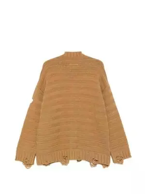 MAISON MARGIELA Distressed Ribbed-knit Cardigan