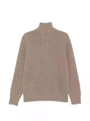 MAISON MARGIELA Ribbed Knit Zip-up Sweater