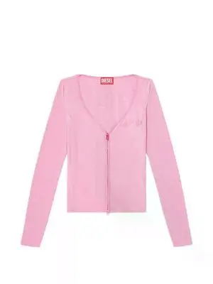 DIESEL® Ribbed-knit Zip-up Cardigan - Pink