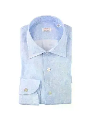 BORRIELLO NAPOLI Spread-collar Button-up Shirt - Blue