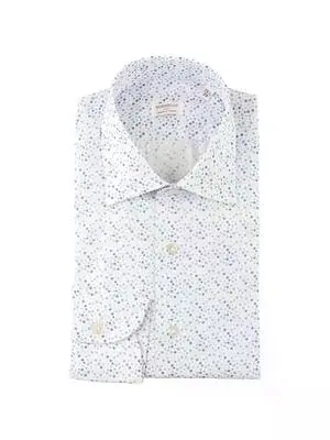 BORRIELLO NAPOLI Floral-print Spread-collar Shirt - White