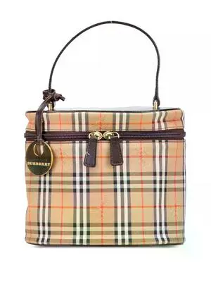 Burberry Haymarket Check Canvas Vanity Bag - Brown