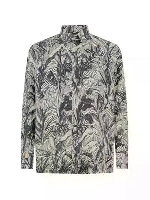 BILLIONAIRE Palms All-over Silk Shirt - Grey