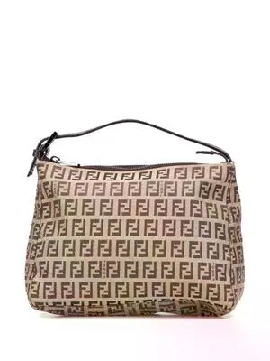 Fendi Zucchino Canvas Handbag - Brown