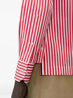 Thom Browne Poplin University Stripe Lobster Shirt - Red