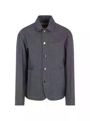 META CAMPANIA COLLECTIVE Julian Contrast-stitched Denim Jacket - Blue