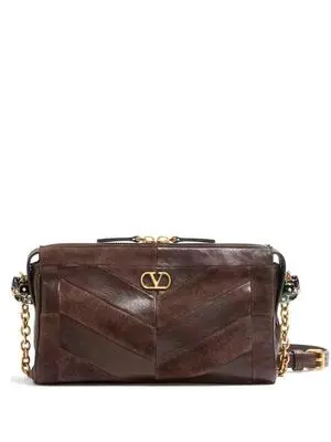 Valentino Garavani Panthea Small Shoulder Bag In Suede And Nappa Leather - Brown