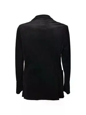 Brunello Cucinelli Corduroy-texture Double-breasted Blazer - Black