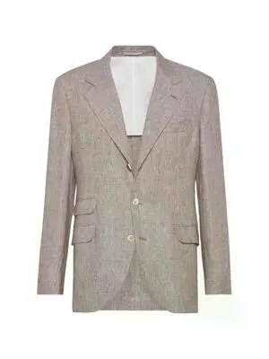 Brunello Cucinelli Check-pattern Blazer - Brown