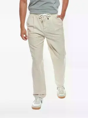 Brunello Cucinelli Off-white Slub Texture Drawstring Trousers - Neutrals
