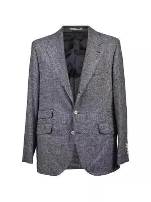 Brunello Cucinelli Check Wool-blend Suit - Grey
