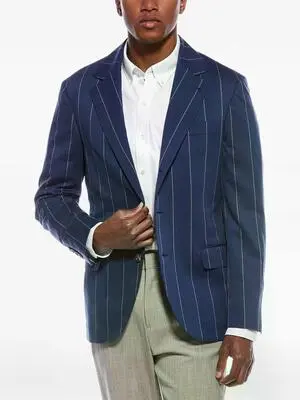 Brunello Cucinelli Pinstripe-pattern Blazer - Blue