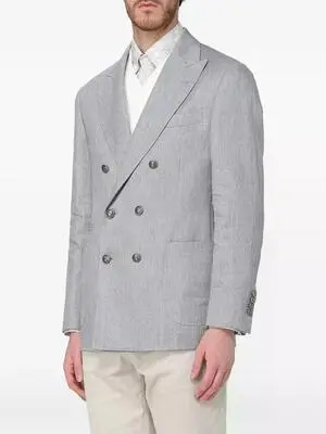 Brunello Cucinelli Double-breasted Linen Blazer