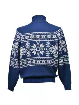 Brunello Cucinelli Patterned Jacquard Turtleneck Sweater - Blue