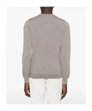 Tagliatore Ribbed Hem Long Sleeve Crew Neck Sweater