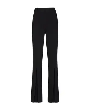 Givenchy High-waist Satin-finish Flared Trousers With Hidden Closure