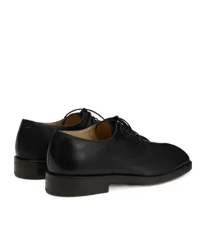 LEMAIRE Shiny Buffalo Leather Lace-up Shoes - Black